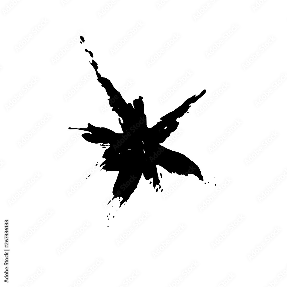 Ink vector brush stroke star. Vector illustration. Grunge texture ...