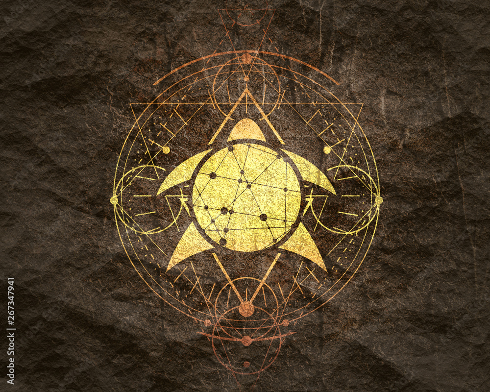 Mystical geometry symbol. Linear alchemy, occult, philosophical sign ...