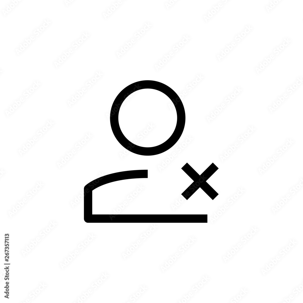 worker resign icon design. employee with cross symbol. simple clean ...