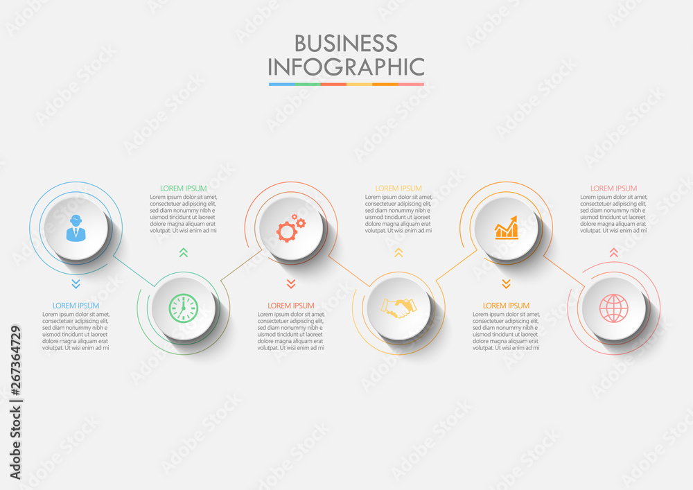 Business data visualization. timeline infographic icons designed for ...