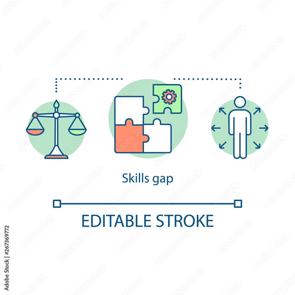 Skills gap concept icon Stock Vector | Adobe Stock