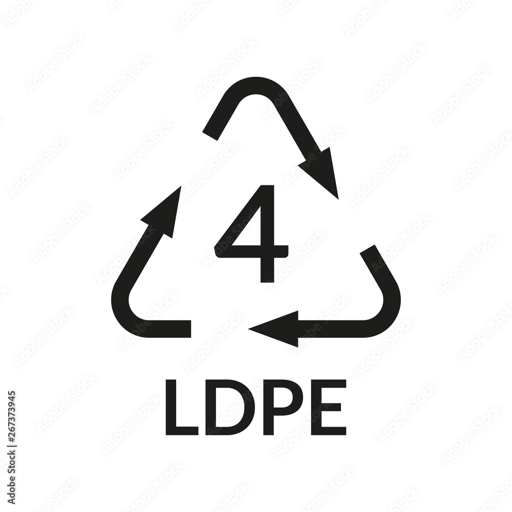 LDPE sign. Plastic recycling symbol. Vector illustration. Stock Vector ...