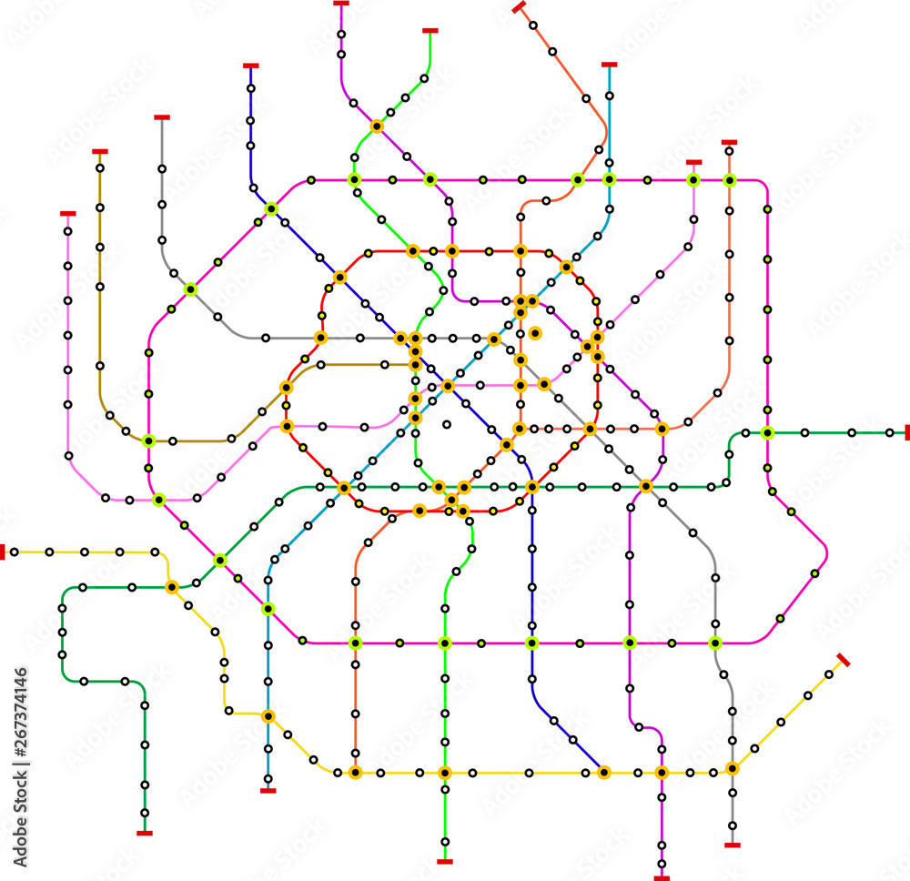 Subway map, public transportation map. Fictional vector art, free copy ...
