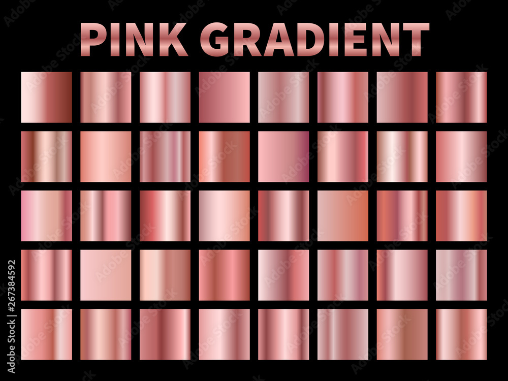 Pink metallic gradients. Golden rose gradient foil, shiny roses ...