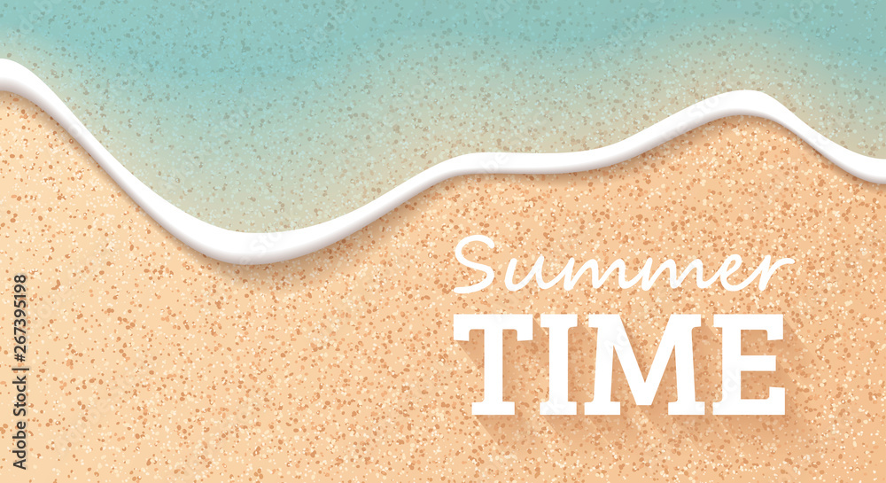 Beach top view. Summer background. Paper cut style. Travel banner ...