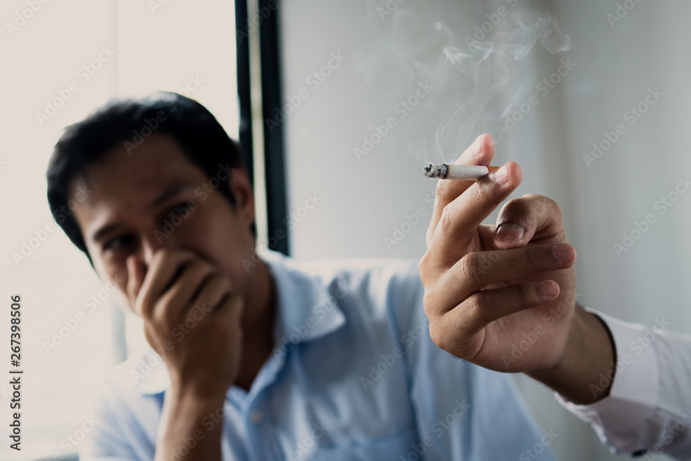 World No Tobacco Day in May, stop smoking and against concept, young ...