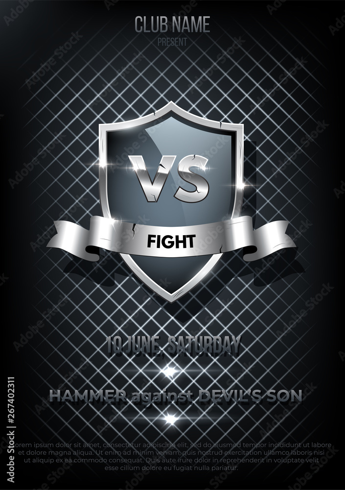 Battle vector vertical banner concept. Competition illustration with ...