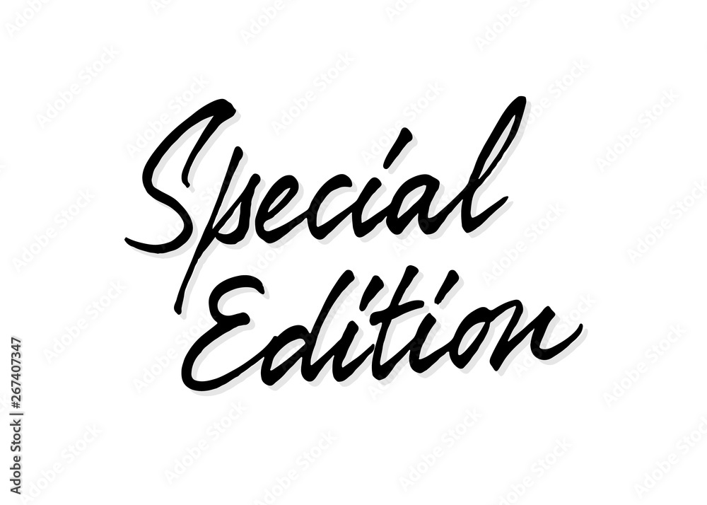 Special Edition vector lettering. Handwritten text label. Freehand ...