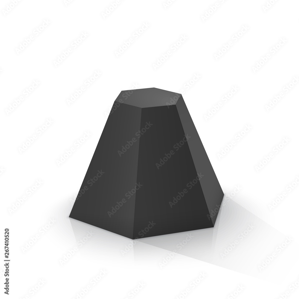 Black frustum hexagonal pyramid Stock Vector | Adobe Stock