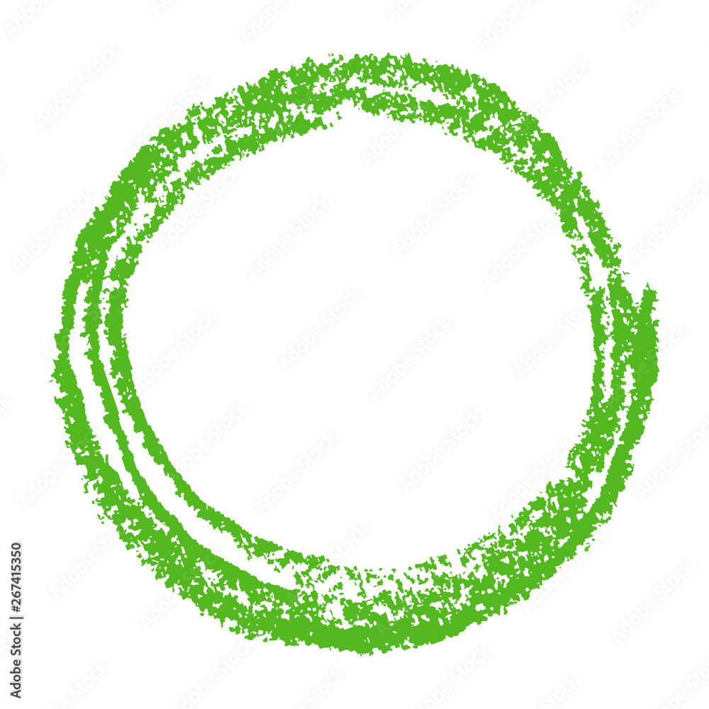 Green round copy space or frame with pastel bright color circle form ...