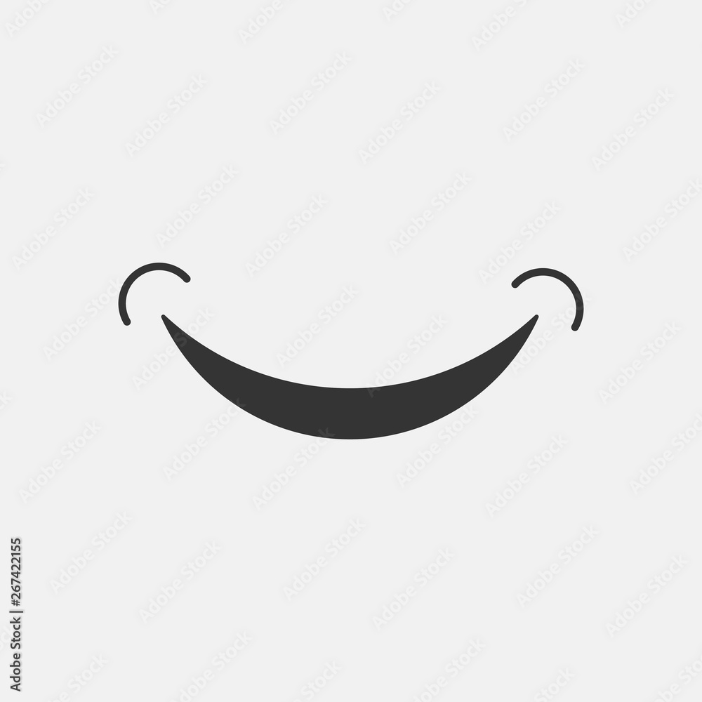 Smile vector icon solid grey Stock Vector | Adobe Stock