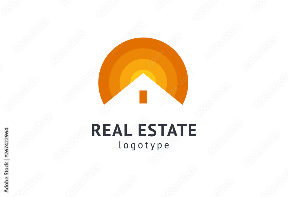 Abstract real estate agent logo icon vector design. Rent, sale of real ...