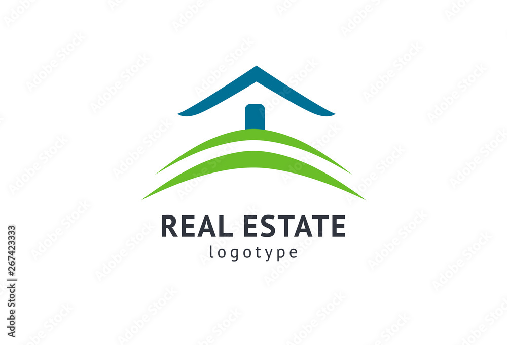 Abstract real estate agent logo icon vector design. Rent, sale of real ...