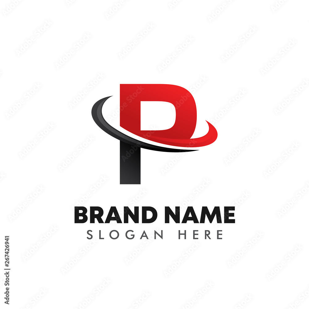 letter P logo symbol with swoosh design Stock Vector | Adobe Stock