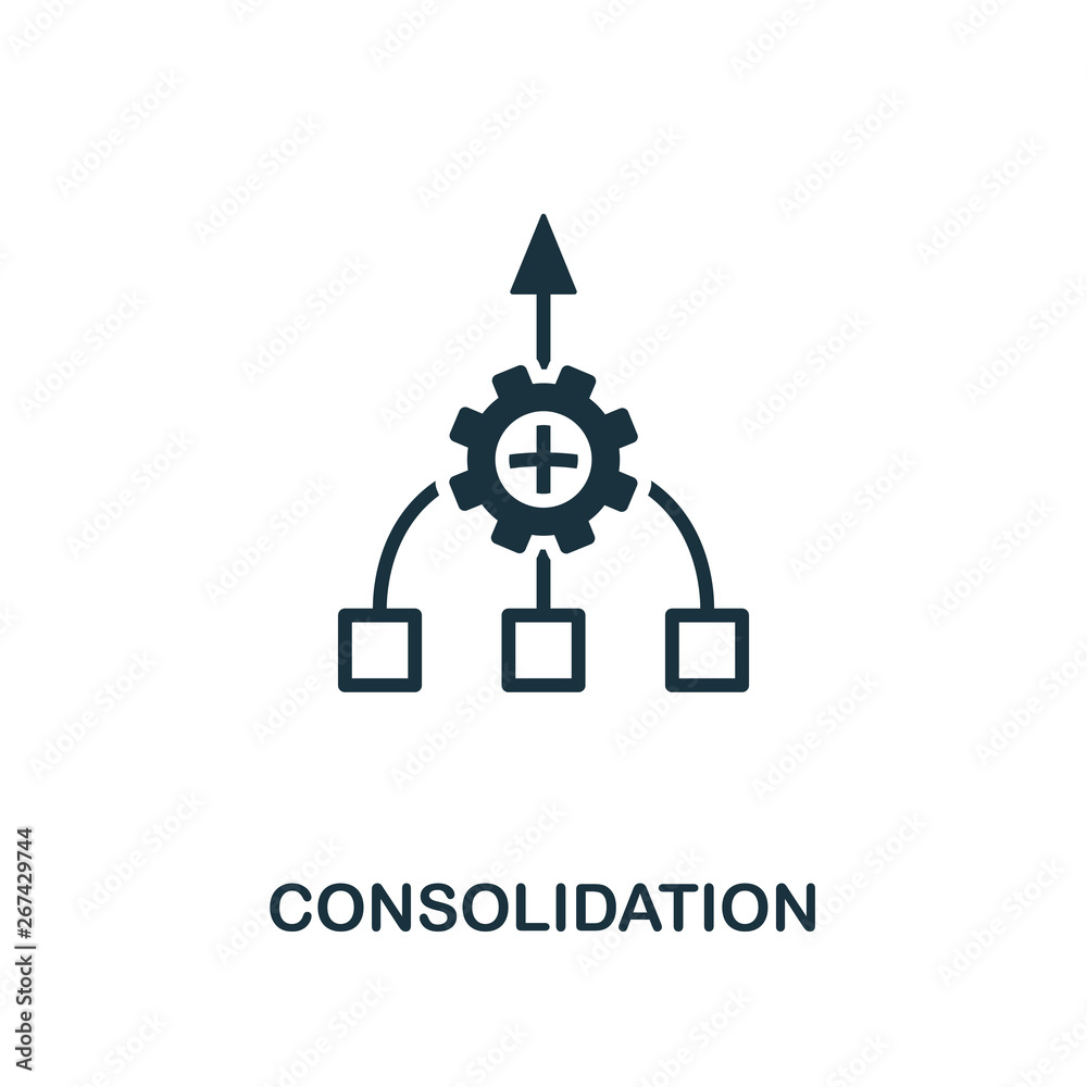 Consolidation icon. Creative element design from business strategy ...