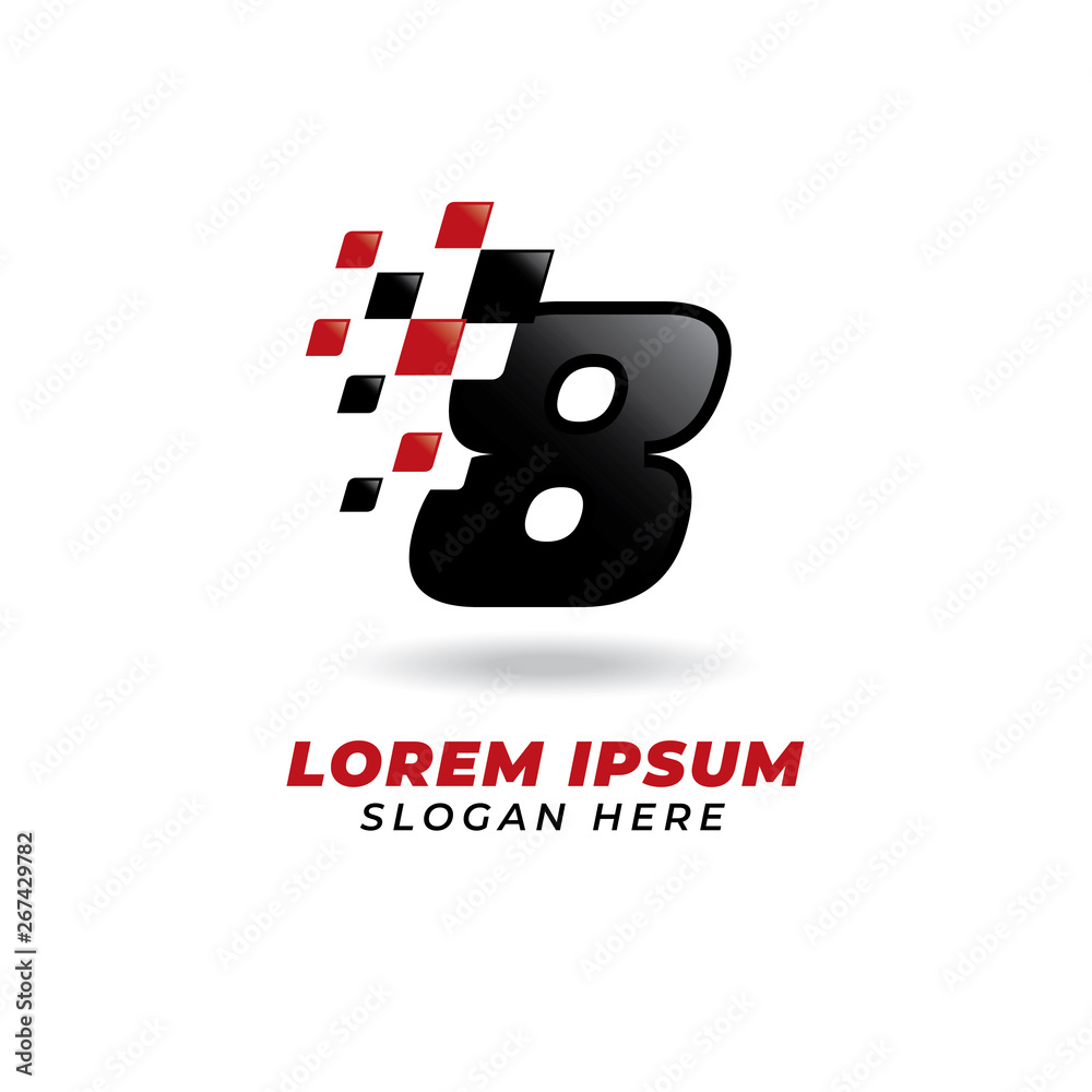 Number eight 8 racing icon symbol design. racing number logo design ...