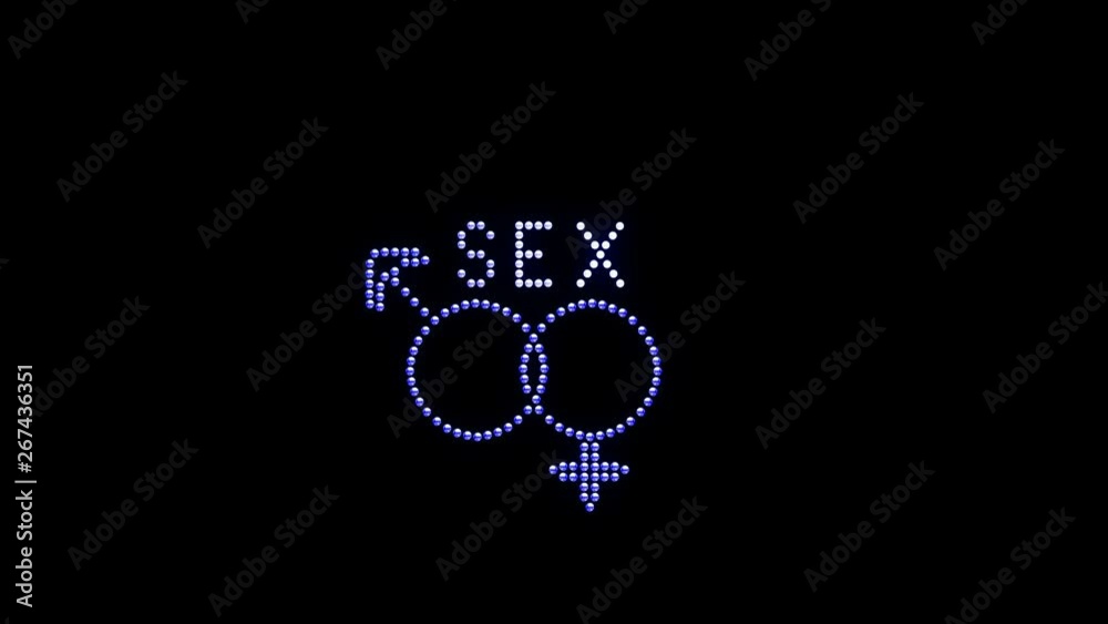 Sex Text Sign Loop Animation Bulbs Led Pixels Light Flashing Blinking