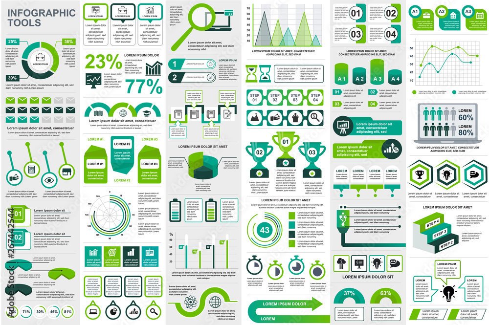 Infographic elements data visualization vector design template. Can be ...