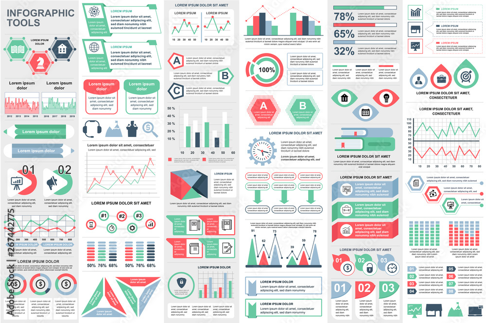 Infographic elements data visualization vector design template. Can be ...