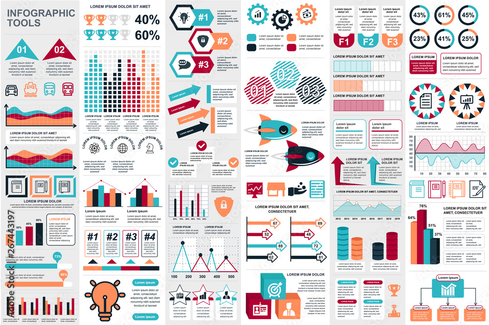 Obraz Infographic elements data visualization vector design template ...