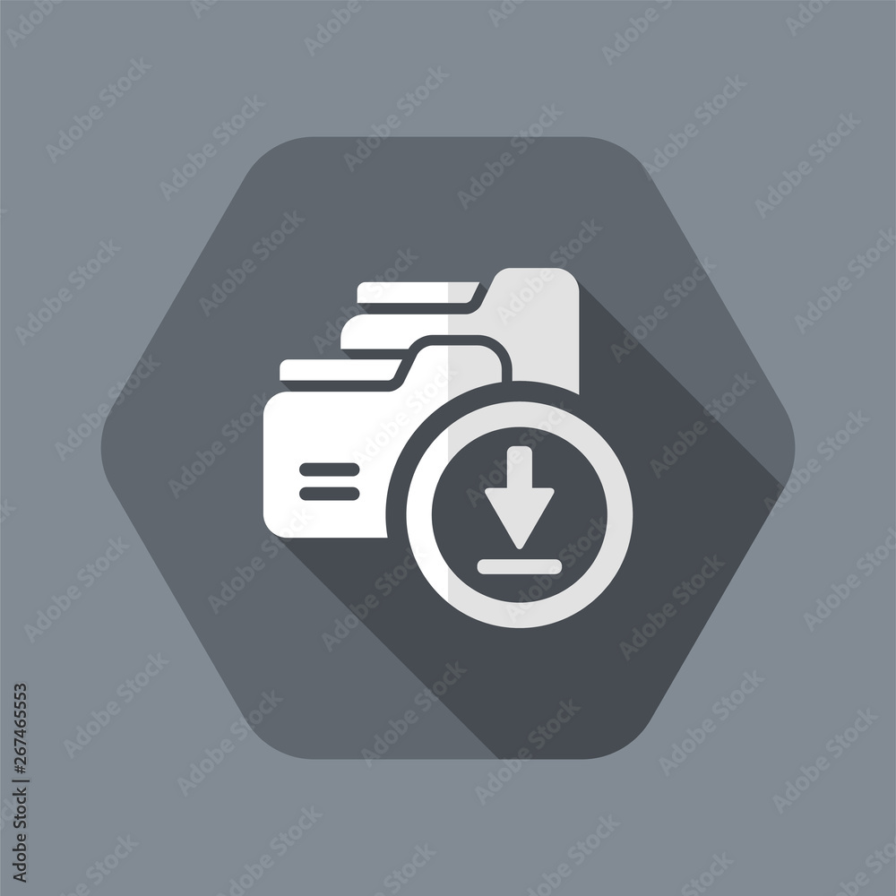 Folders multiple downlad - Flat minimal icon Stock Vector | Adobe Stock