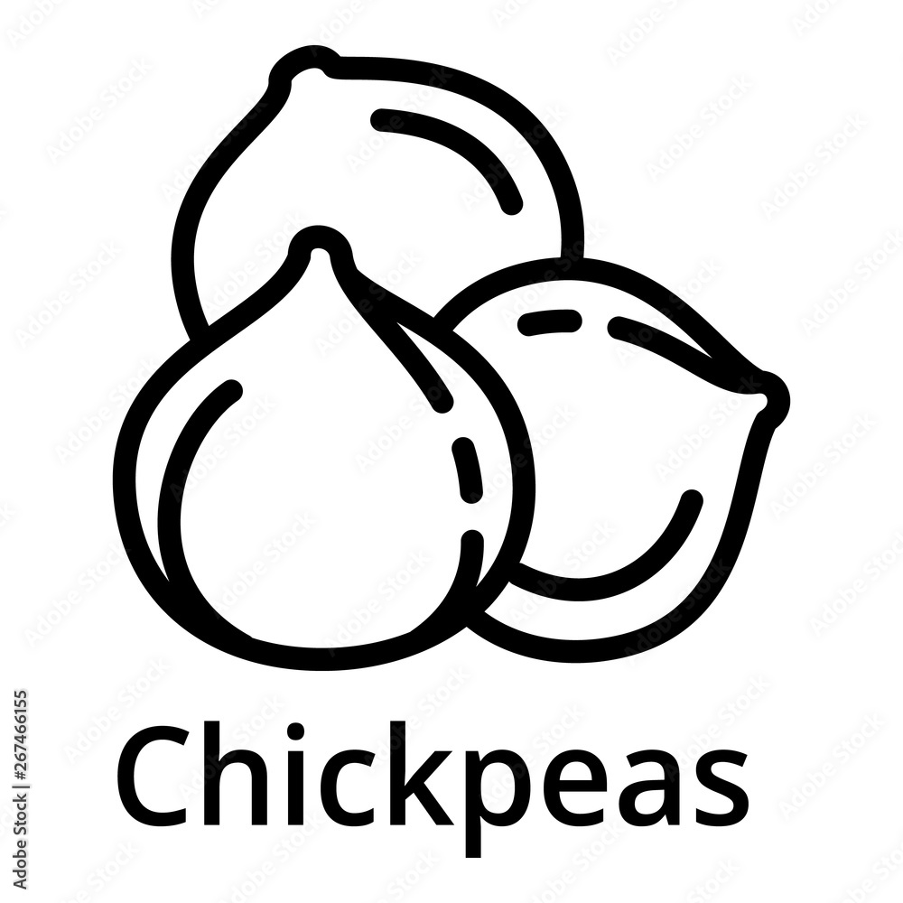 Chickpeas icon. Outline chickpeas vector icon for web design isolated ...
