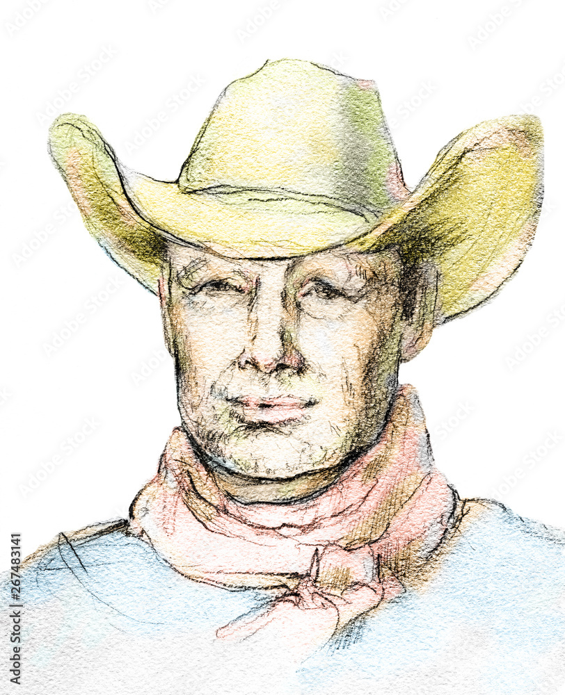 Cowboy Hat Pencil Drawing
