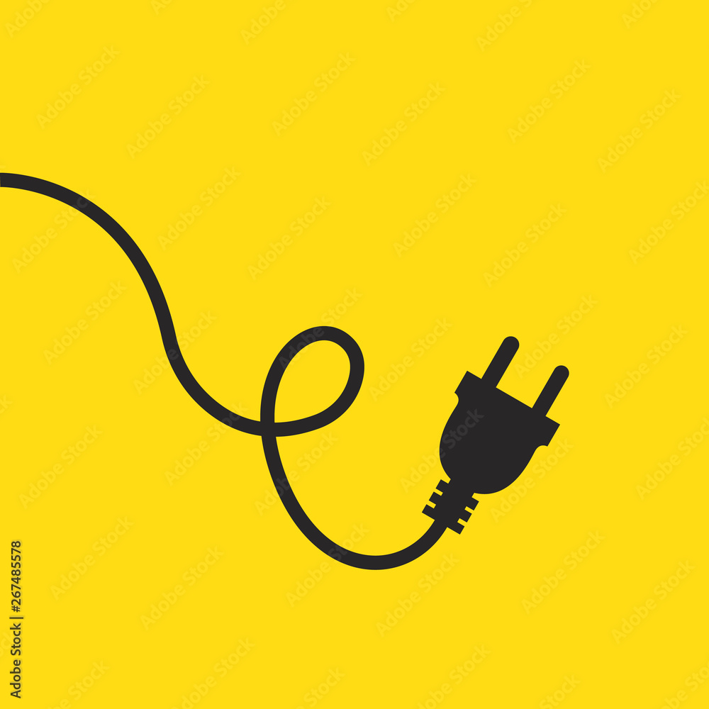Wire plug icon. Vector illustration. Wire plug in flat design. Stock ...