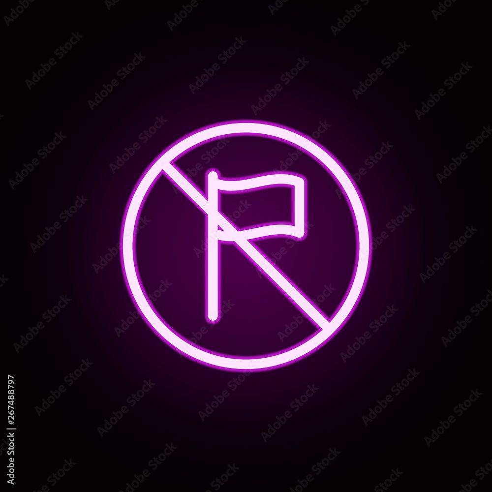 ban of a flag neon icon. Elements of ban set. Simple icon for websites ...