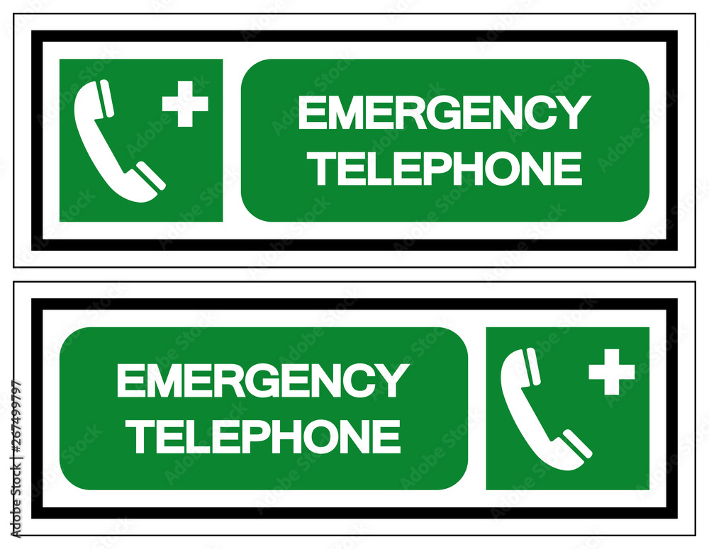Emergency Telephone Symbol Sign, Vector Illustration, Isolated On White ...