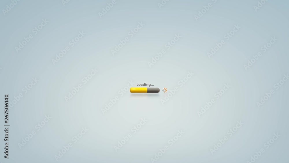 Loading process screen on light blue background. Load process more than ...