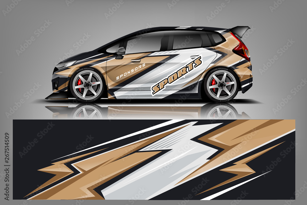 Sport Car wrap design vector, truck and cargo van decal. Graphic ...