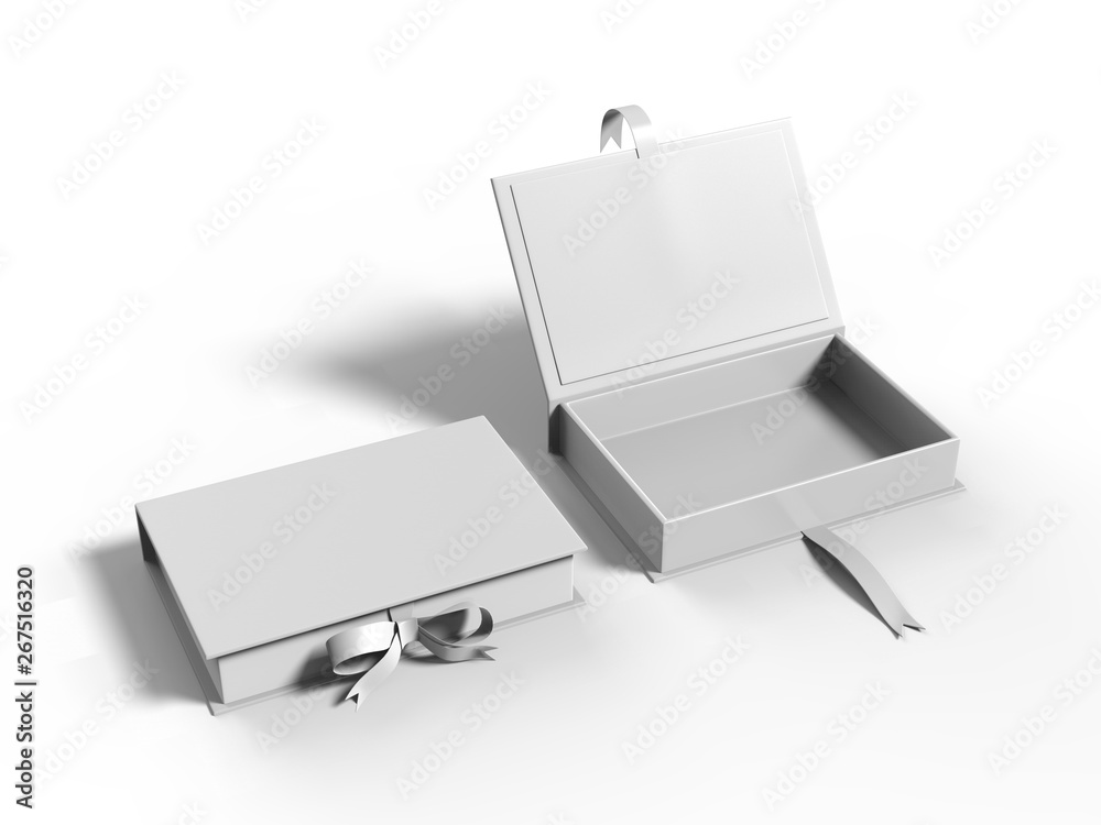 Blank mailer hard cardboard box for branding and mock up. 3d render ...