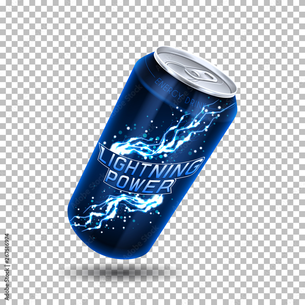 Energy drink can template. Vector illustration with energy drink can ...