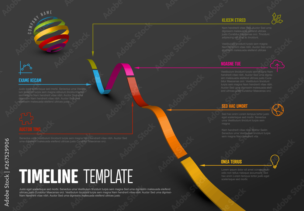 Infographic diagonal timeline report template Stock Vector | Adobe Stock