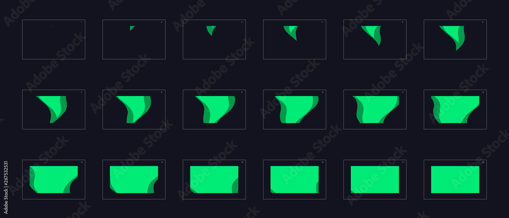 Animation transitions effect. Sprite Sheet of transitions. Ready frame ...