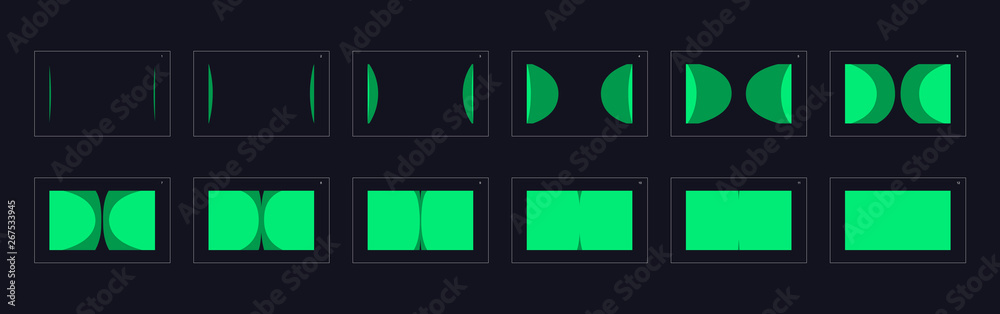 Animation transitions effect. Sprite Sheet of transitions. Ready frame ...