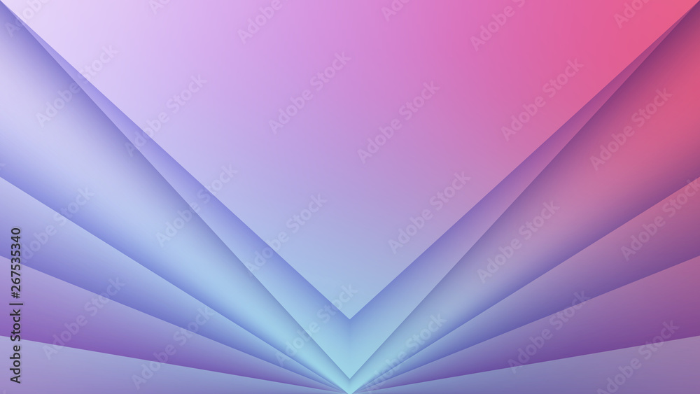 Horizontal abstract background with 3D paper layers effect. V-shape ...