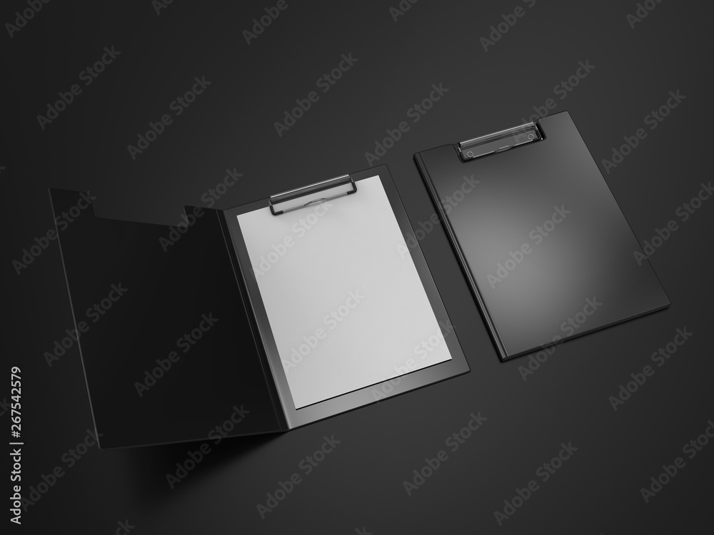 Blank Clip Folder Clipboard for Branding and Mock up. 3d render ...