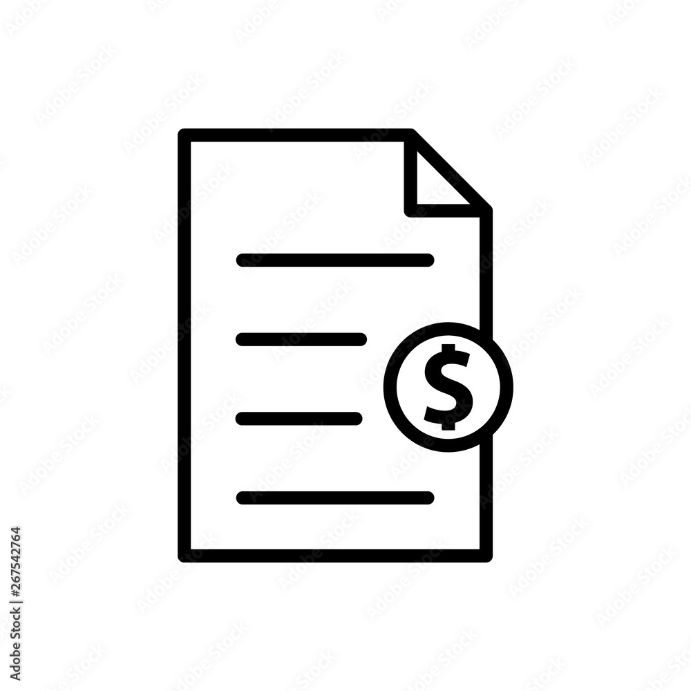 Payment and bill invoice vector icon Order symbol. Tax sign design ...