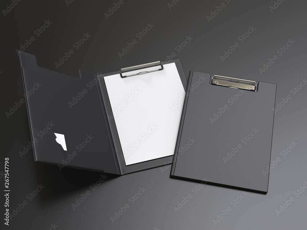 Blank Clip Folder Clipboard for Branding and Mock up. 3d render ...