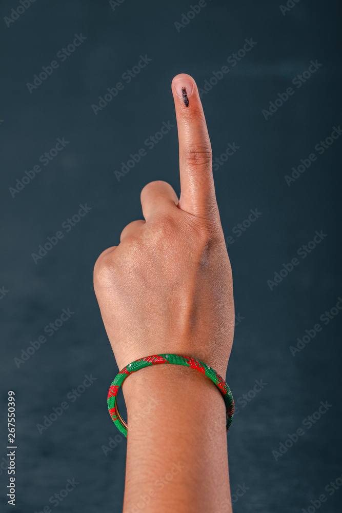 Indian Voter hand with voting sign after casting vote in election Stock ...