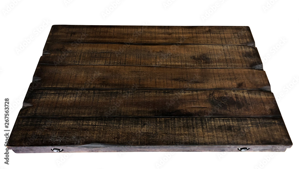 Perspective view of wood or wooden table from top view isolated on ...