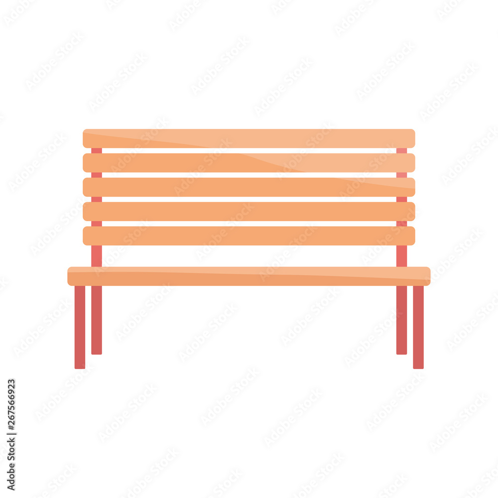 Vector illustration of bench. Front view. Isolated on white background ...