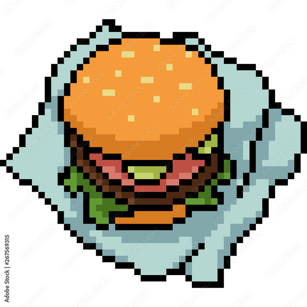 vector pixel art burger Stock Vector | Adobe Stock