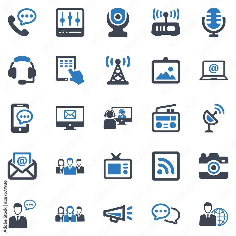 Communication Icon Set - vector illustration . communication, ipad ...