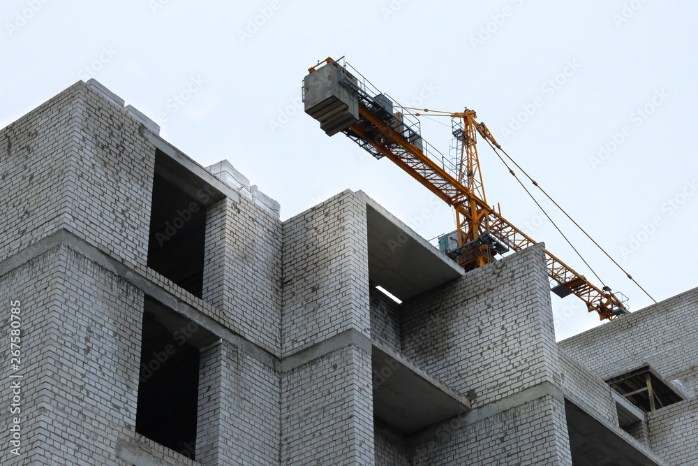Building and Construction site of new home. New house under ...
