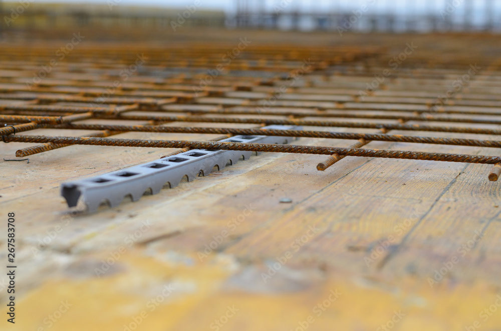 Reinforcement on construction site Stock Photo | Adobe Stock