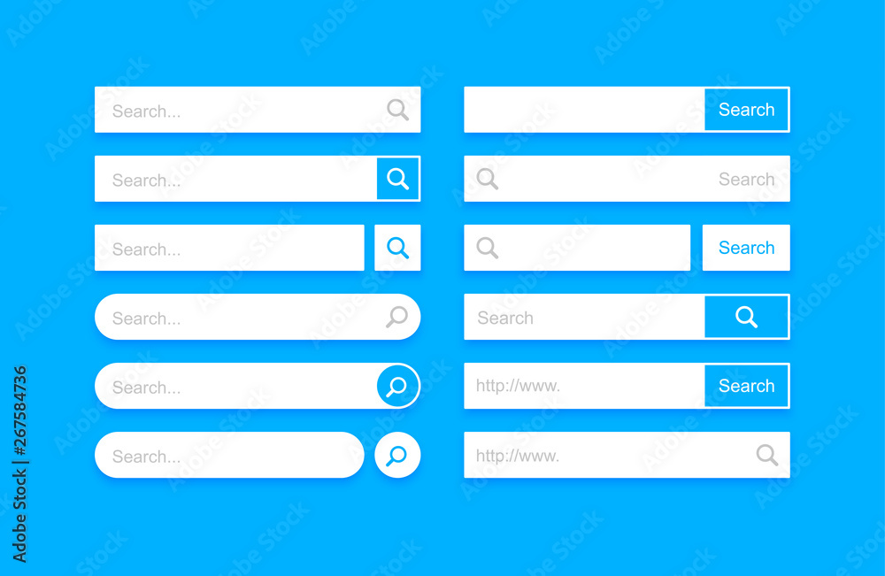 Set www search bar icons. Vector illustration isolated on white ...