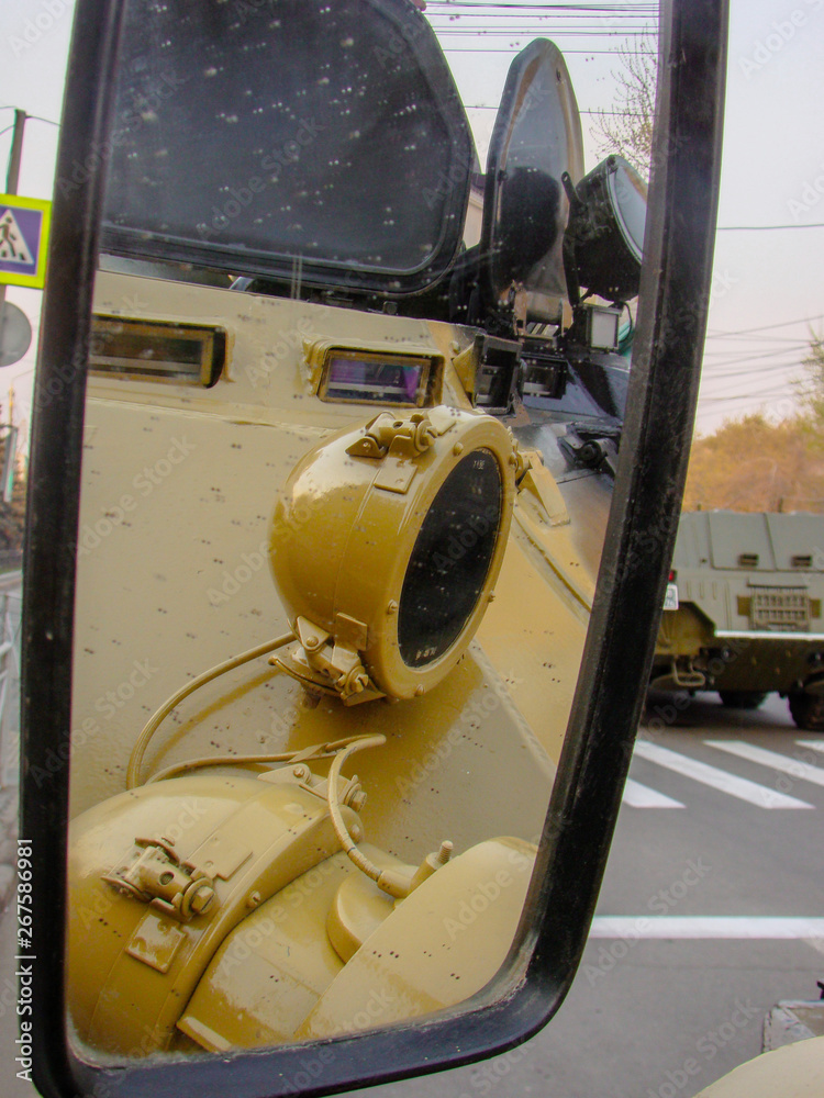 Reflection in the rearview mirror BTR-80. Soviet and Russian armored ...